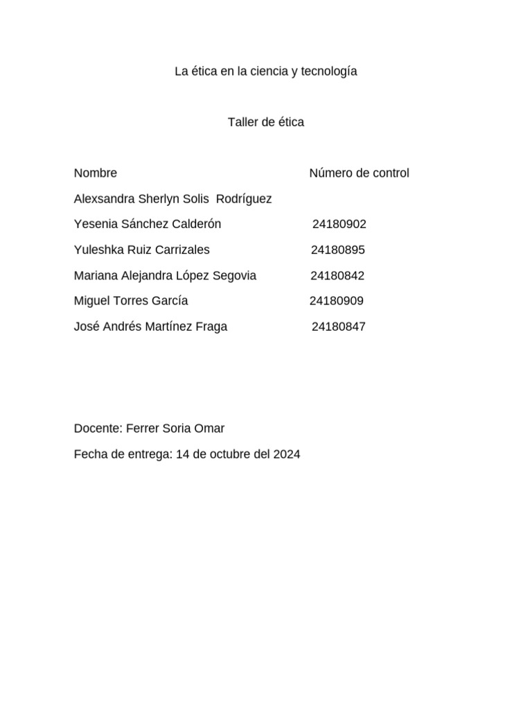 La Ética en La Ciencia y Tecnología | PDF