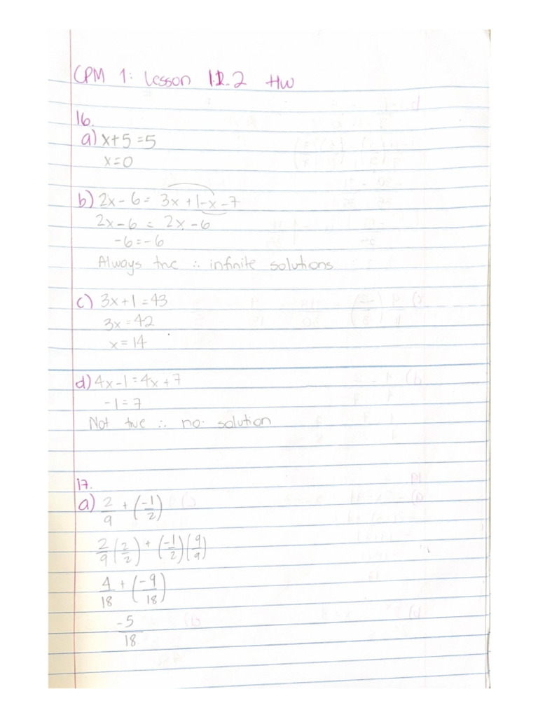 CPM 1 - Lesson 1.1.2 | PDF