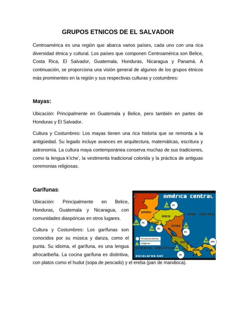 Grupos Etnicos de El Salvador | PDF | Centroamérica | El Salvador