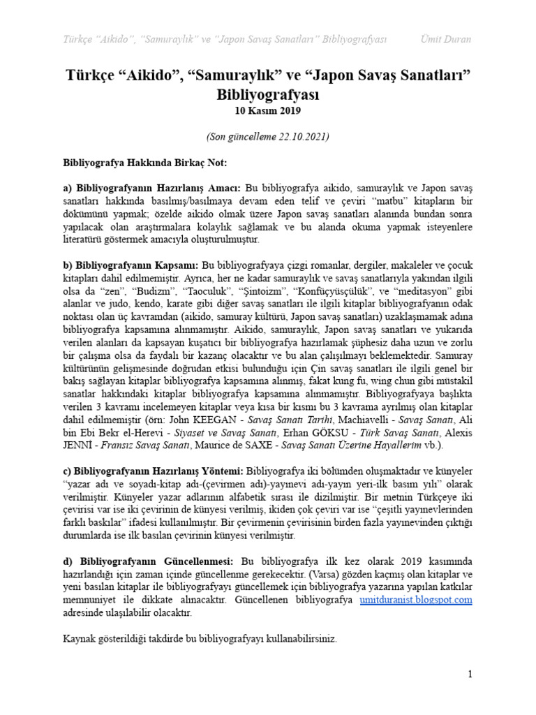 Turkce Aikido Samuraylik Ve Japon Savas | PDF