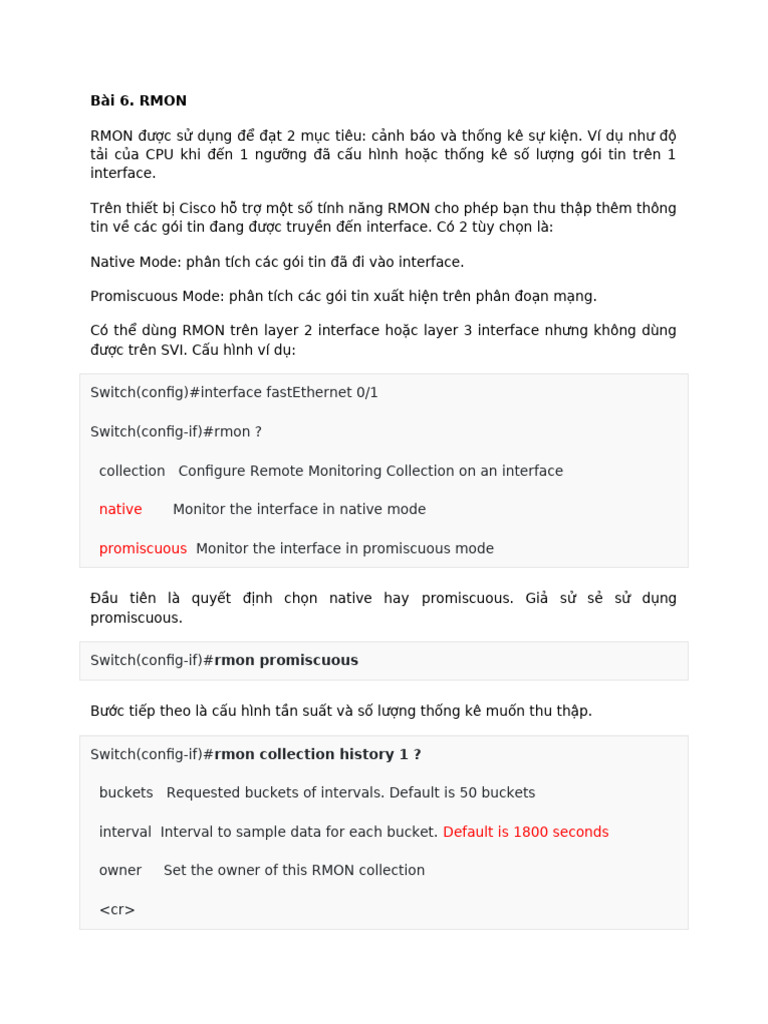 Rmon, Span, Rspan, Rite | PDF