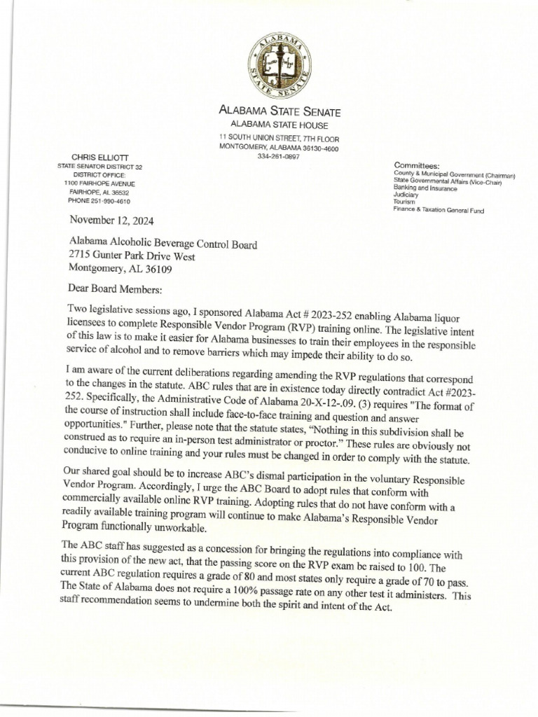 2024 11.12 Letter To ABC Board | PDF