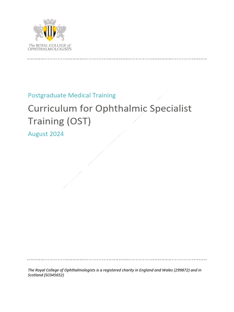OST Curriculum August 2024 | PDF | Ophthalmology | Medical Diagnosis