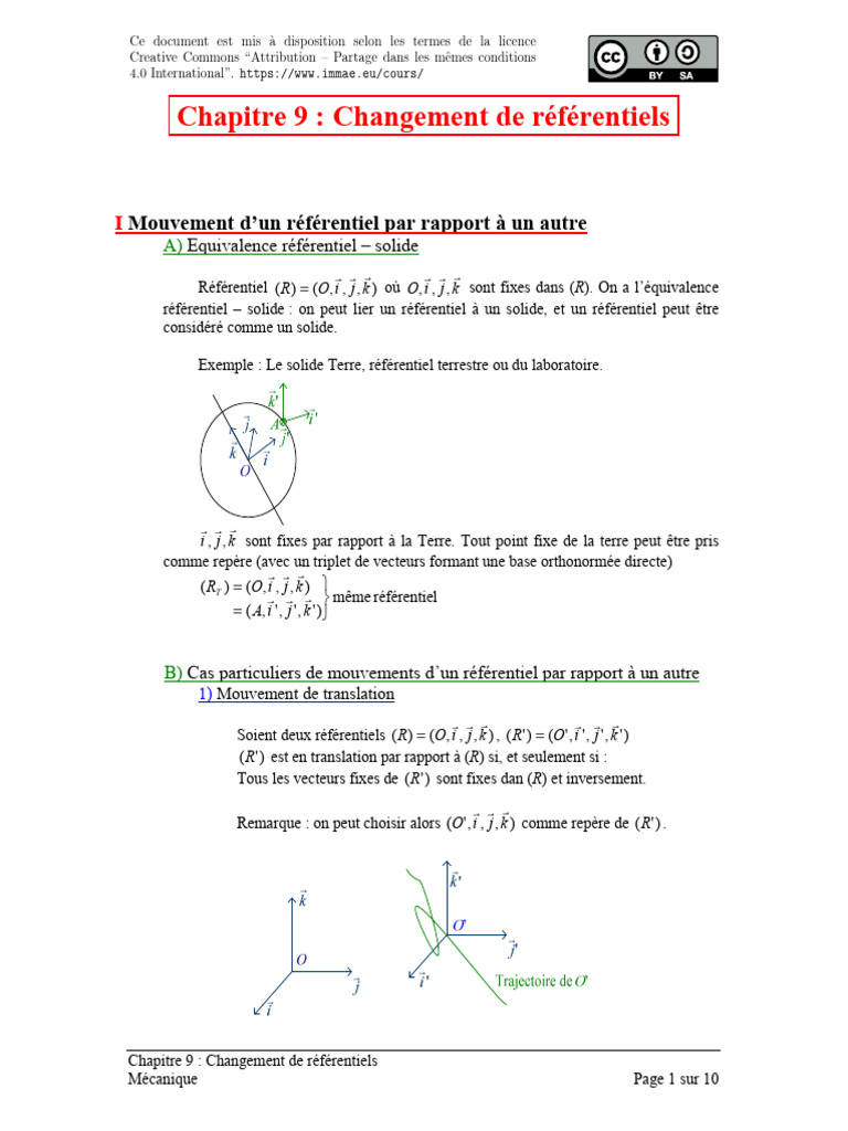 Changement de Référentiels | PDF