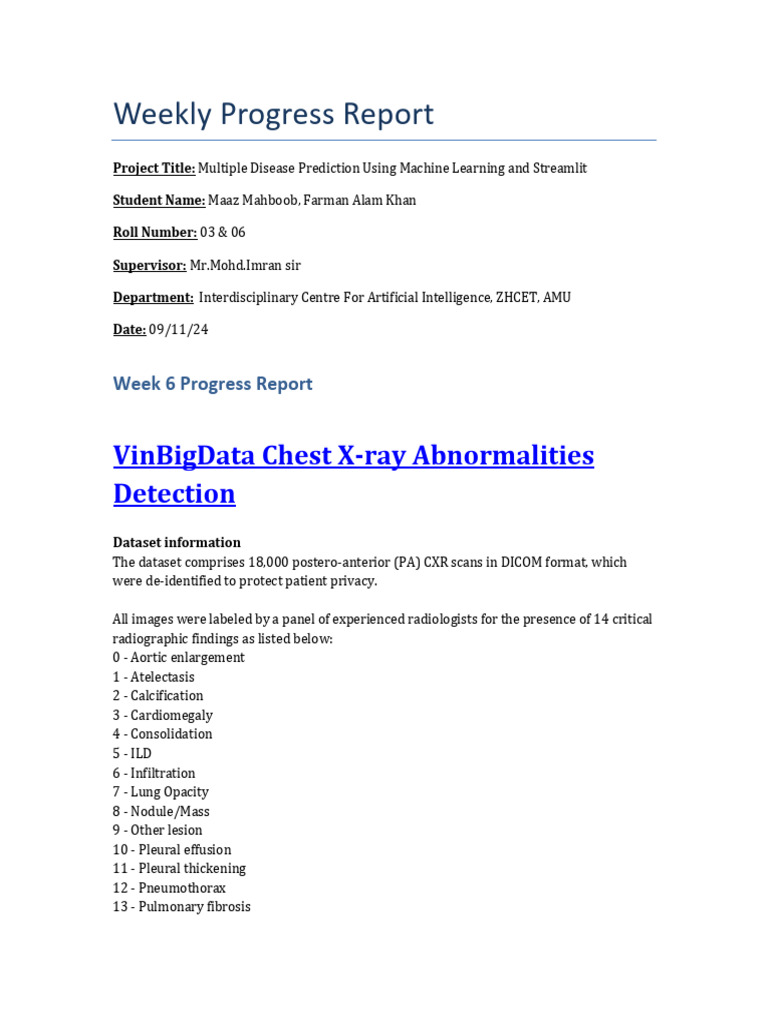 Weekly Progress Report 6 | PDF | Teaching Methods & Materials