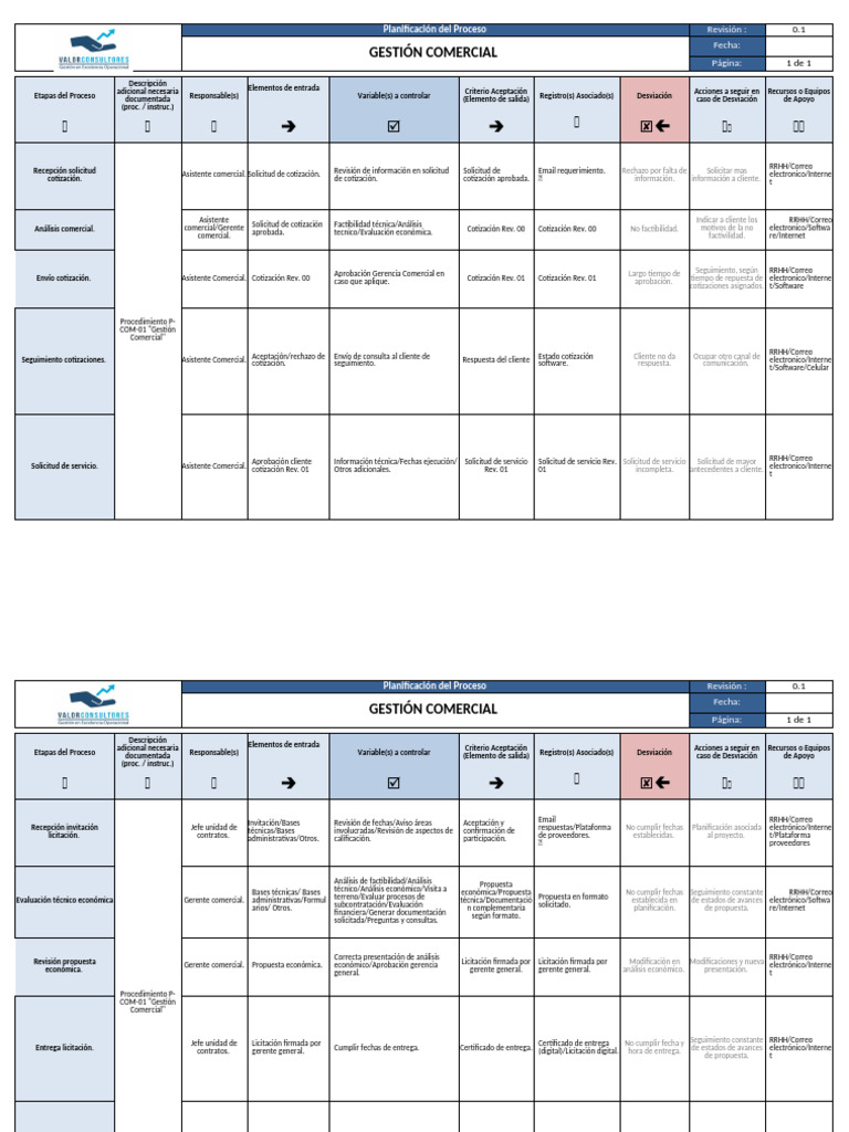 Mapa y Procesos Rev. 01 | PDF | Software | Planificación
