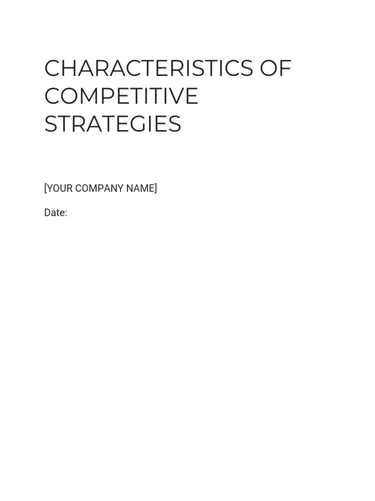 Characteristics of Competitive Strategies | PDF