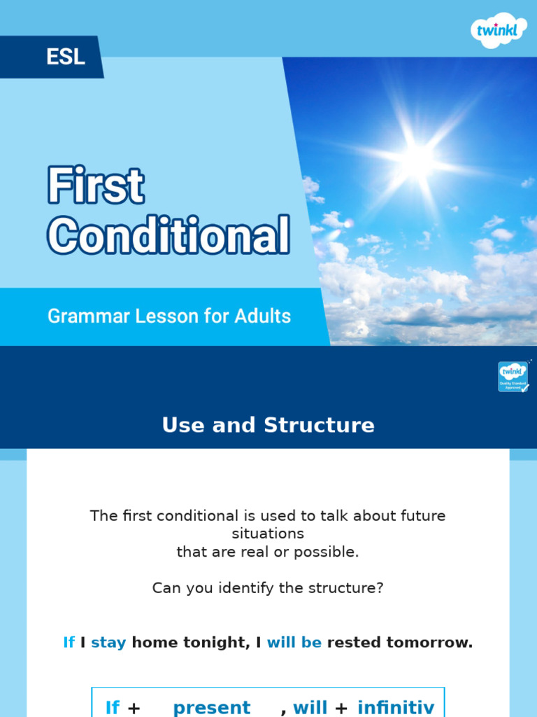 T 1713195226 Esl First Conditional Powerpoint Adults A2 b1 Ver 4 | PDF ...