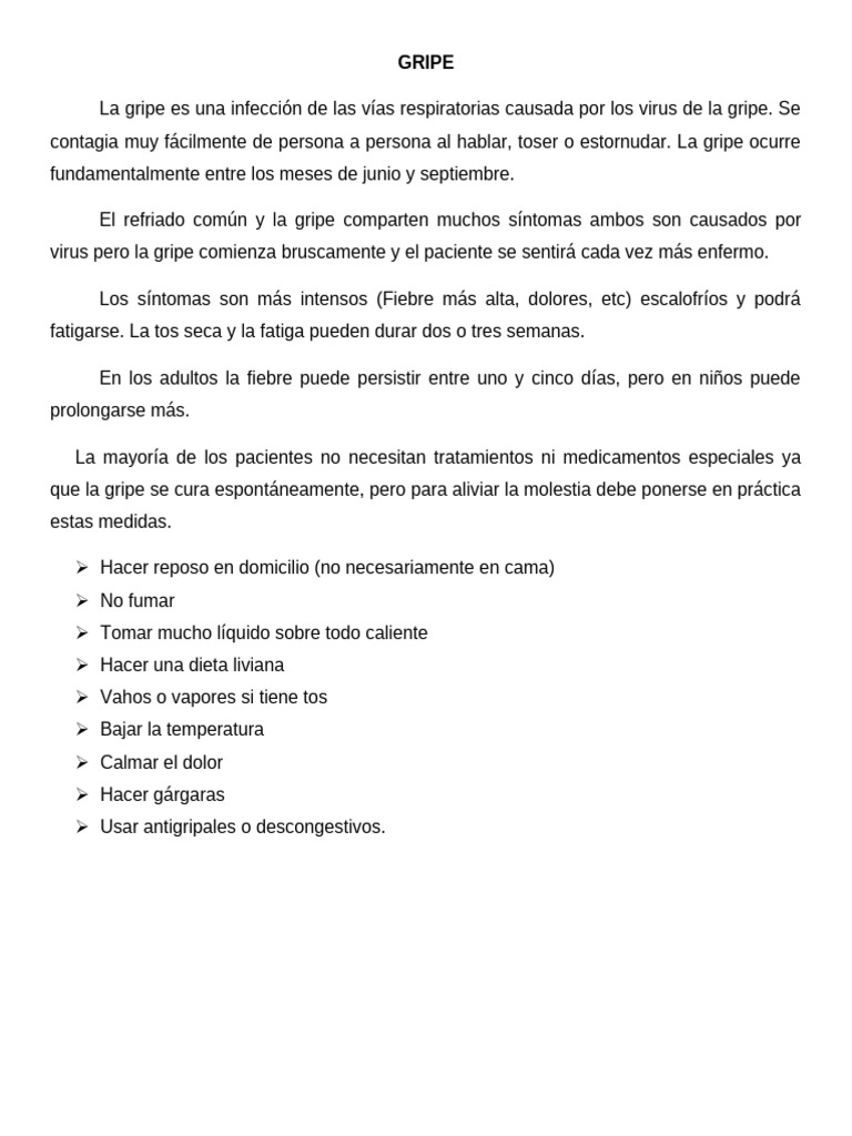 GRIPE | PDF | Resfriado comun | Influenza