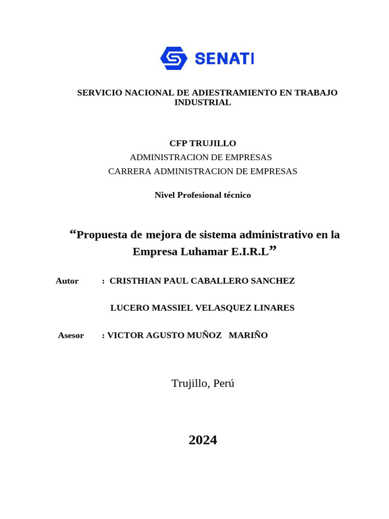 Proyecto de Mejora Senati 2024 | PDF | Gestión de registros | Software