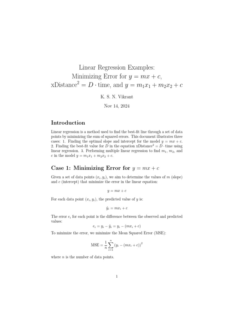 AI_ML | PDF | Errors And Residuals | Linear Regression