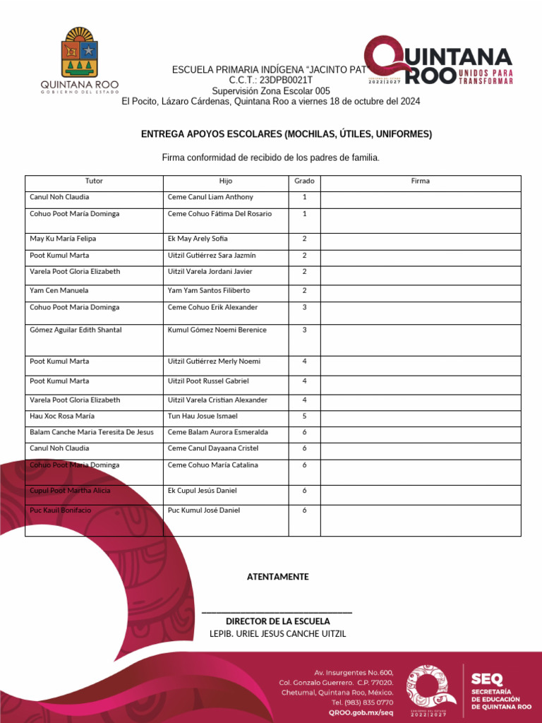 Firma de Recibido | PDF