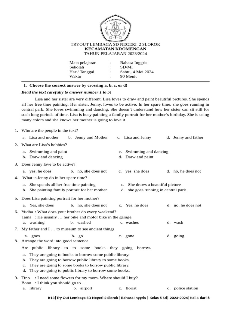 NASKAH SOAL TRYOUT LEMBAGA Paket 2 | PDF | Java