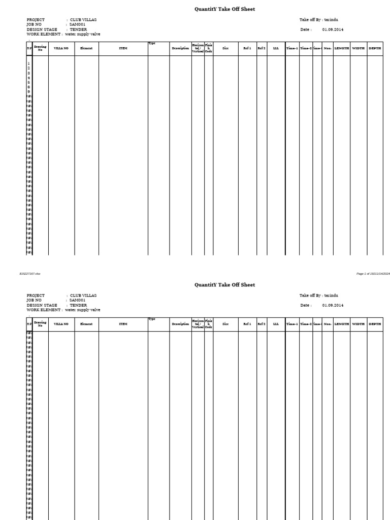 Avasa Ge Measurement Sheet | PDF | Length | Physics