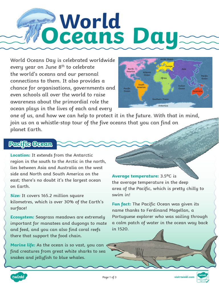 World Oceans Day | PDF | English As A Second Or Foreign Language | Oceans