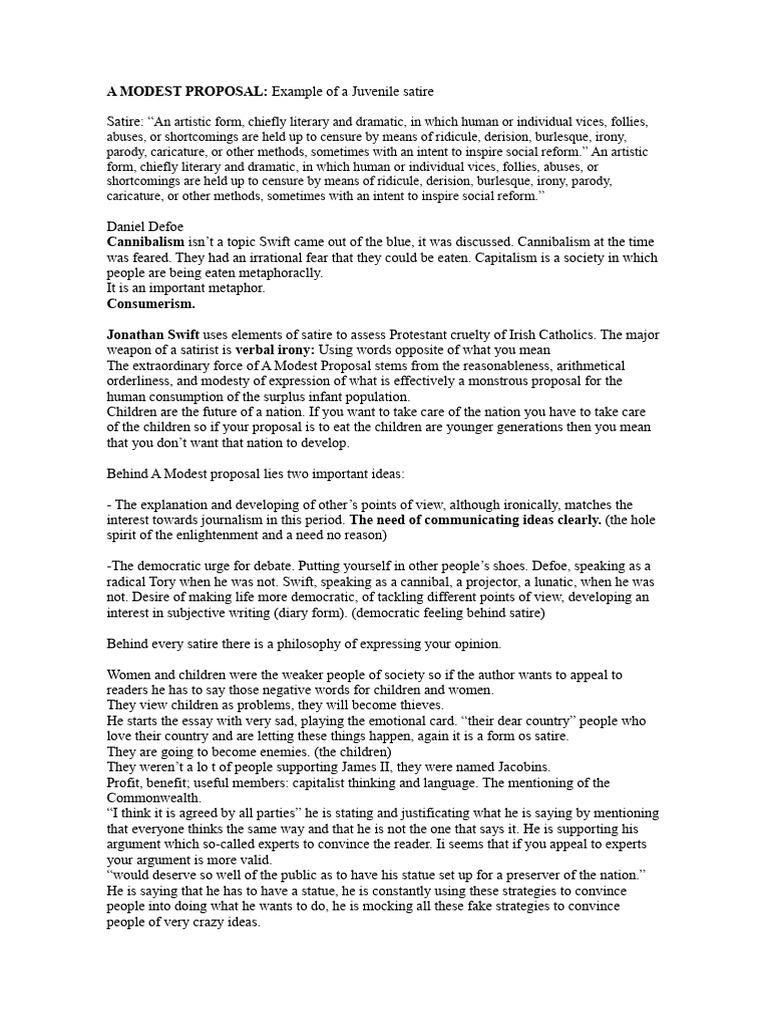 Wuolah Free Satire in A Modest Proposal Gulag Free | PDF | Satire