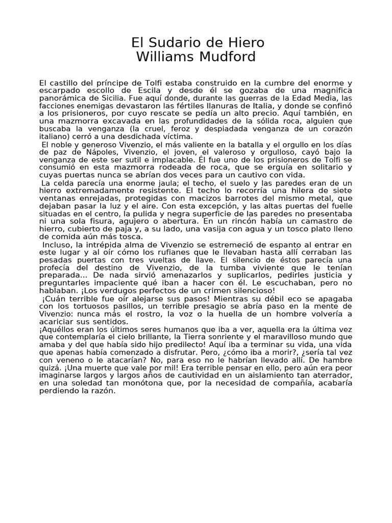 El Sudario de Hiero Williams Mudford | PDF