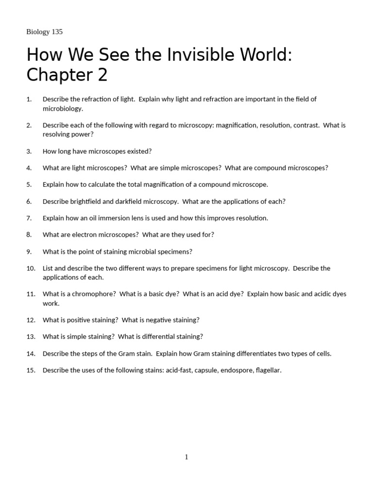 Bio 135 Review Sheets Chapter 2 | PDF | Wellness | Science & Mathematics