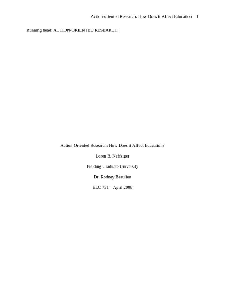 Action-Oriented Research Overview | PDF | Reason | Methodology