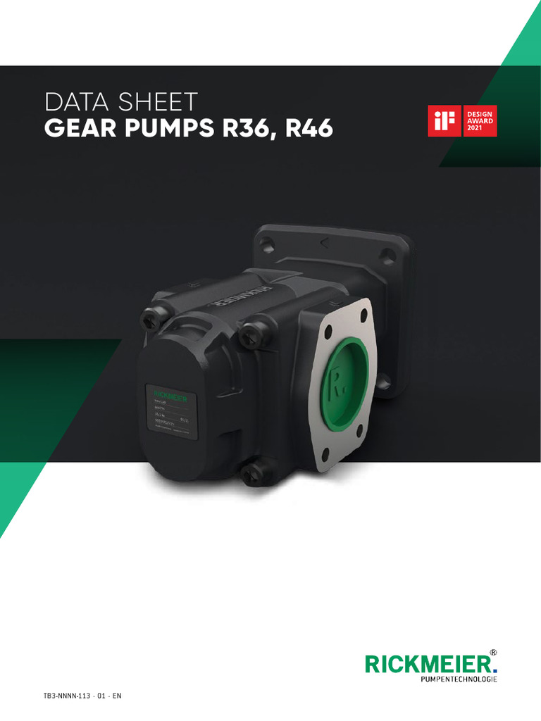 RICKMEIER R6 Gear Pumps Overview | PDF | Pump | Gear