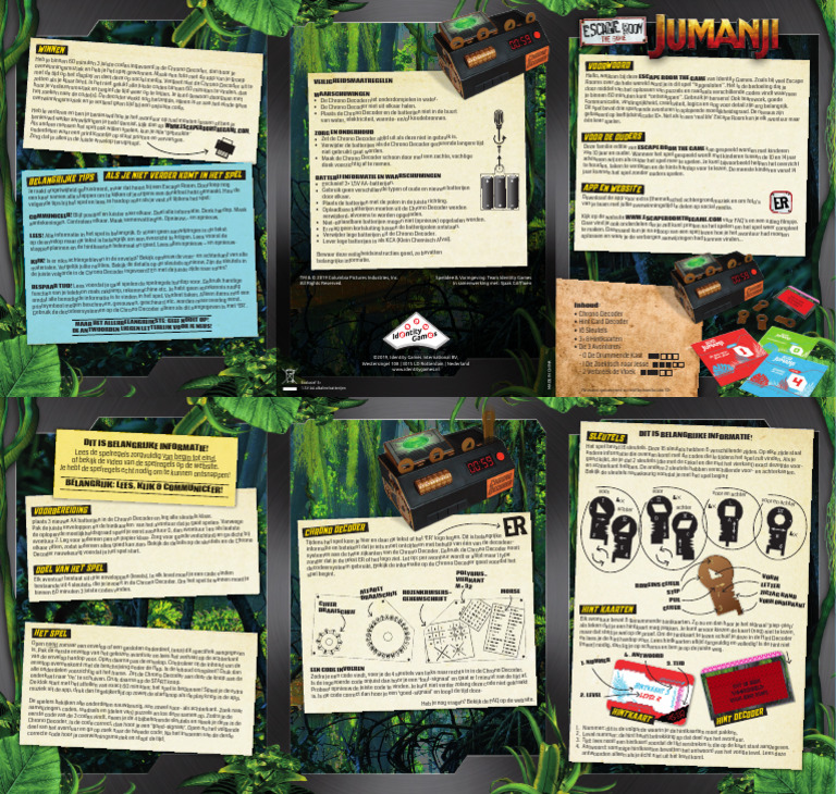 Handleiding Escape Room The Game - Jumanji | PDF