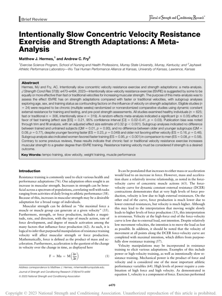 Intentionally Slow Concentric Velocity Resistance.27 | PDF | Strength ...
