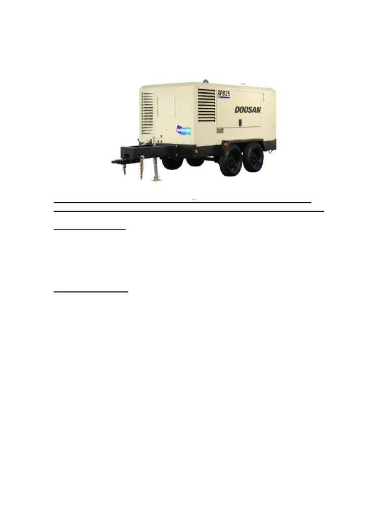 825 CFM Doosan | PDF | Turbocompresor | Coche