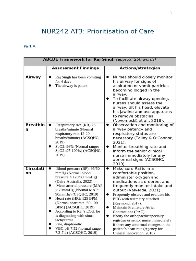 NUR242 NSP1 AT3 Template | PDF | Breathing | Diseases And Disorders