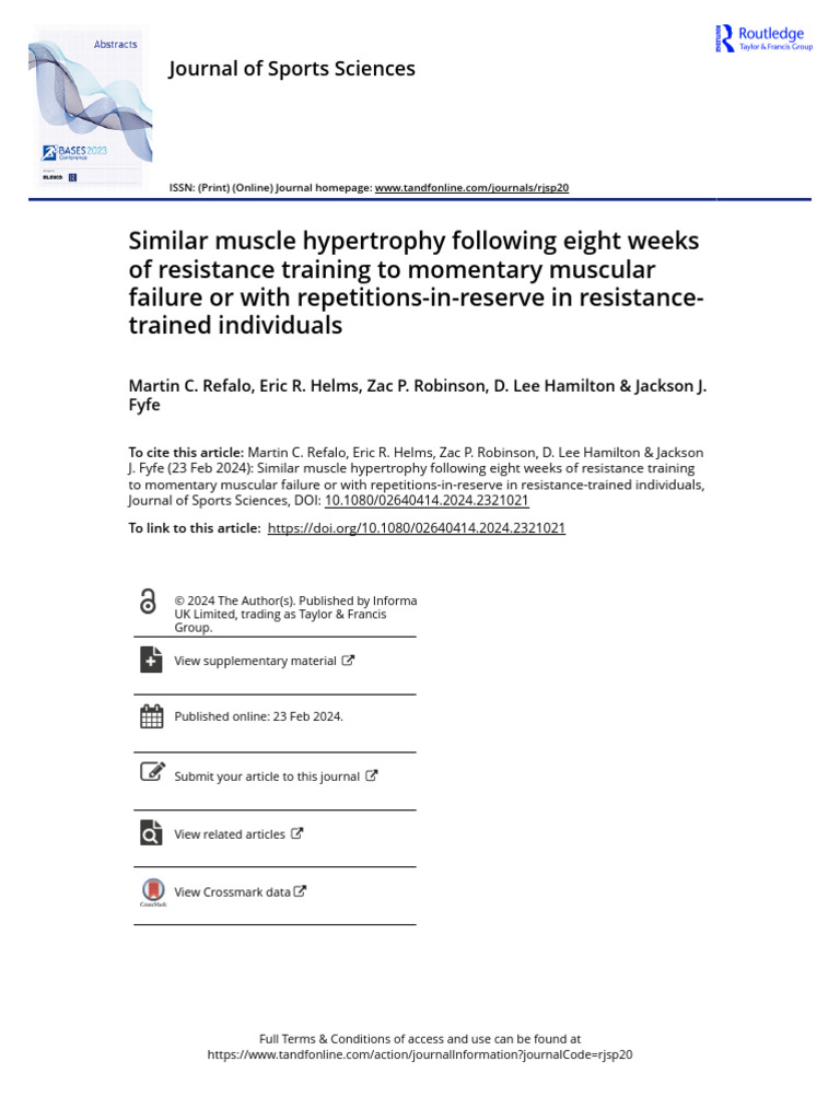 Similar Muscle Hypertrophy Following Eight Weeks of Resistance Training ...