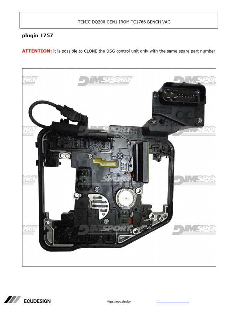 Temic Dq200 Gen1 Irom Tc1766 Bench Vag | PDF | Business | Computers