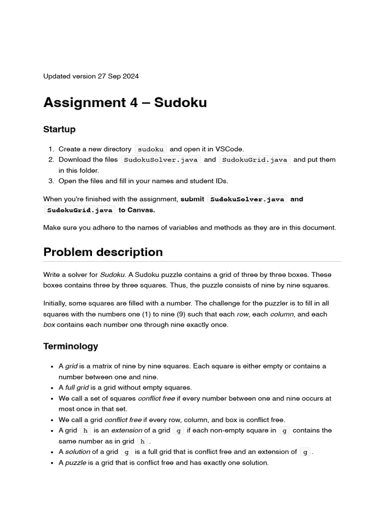 Sudoku Pdf Boolean Data Type Constructor Object Oriented