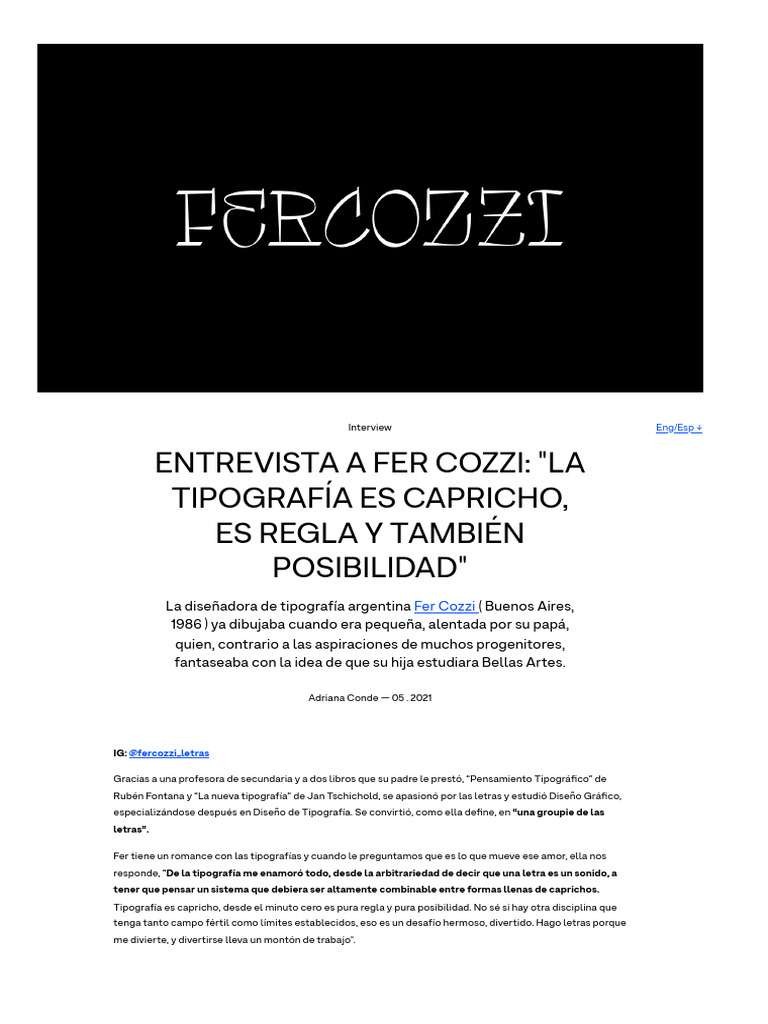 Entrevisa Fer Cozzi - W Type Foundry - Fonts For Desktop, Print, Web ...