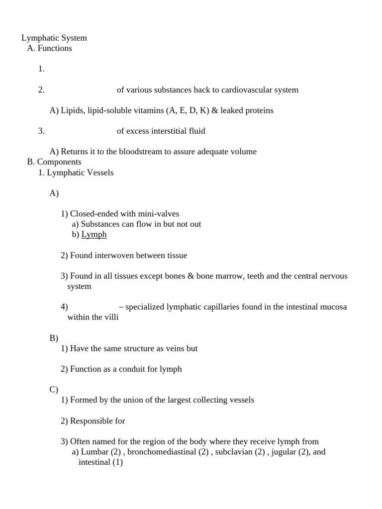 Overview of the Lymphatic System | PDF | Lymph | Lymphatic System