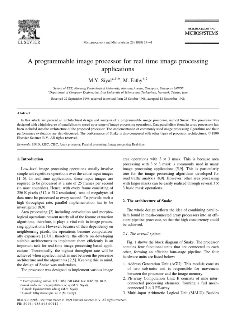 A Programmable Image Processor For Real-Time Image Processing ...
