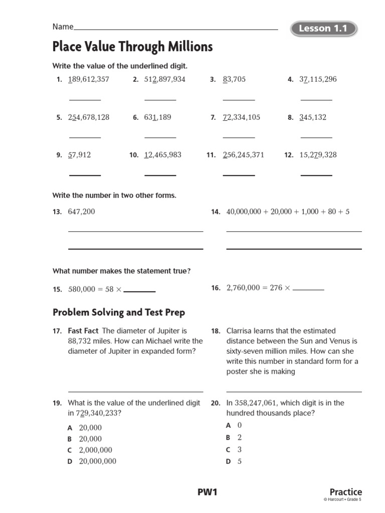 Unit (1) Place Value Addition Subtraction | PDF | Whales | Cetaceans