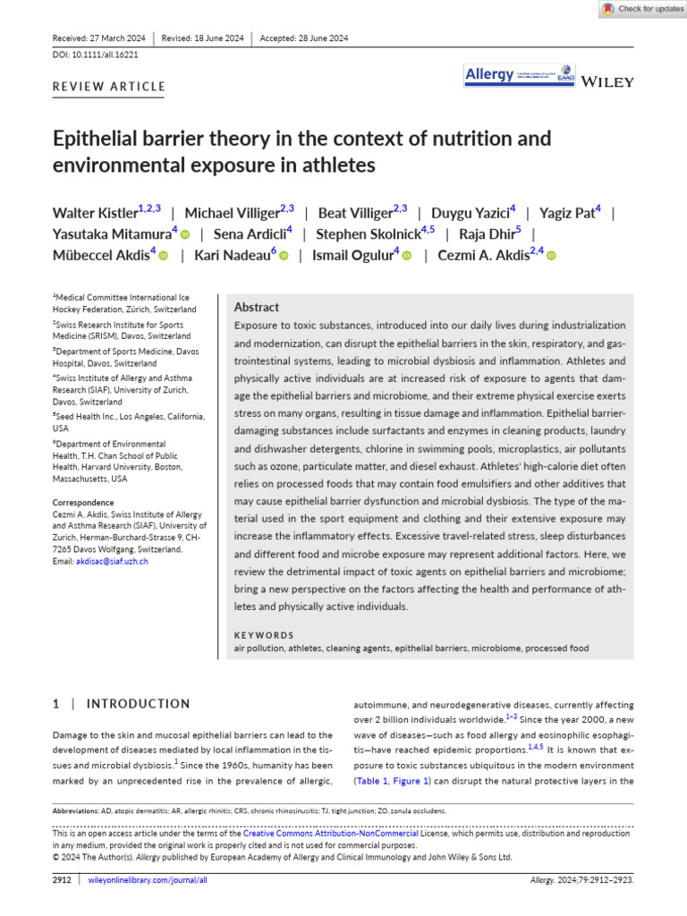 Allergy - 2024 - Kistler - Epithelial Barrier Theory in The Context of ...