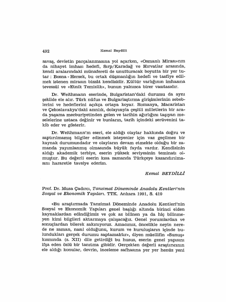 Prof DR Musa Cadirci Tanzimat Doneminde | PDF