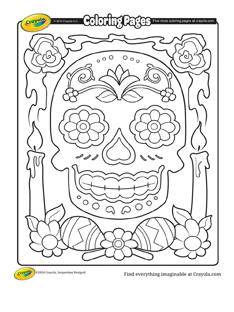 Dia de Los Muertos Coloring Page For Kids | PDF