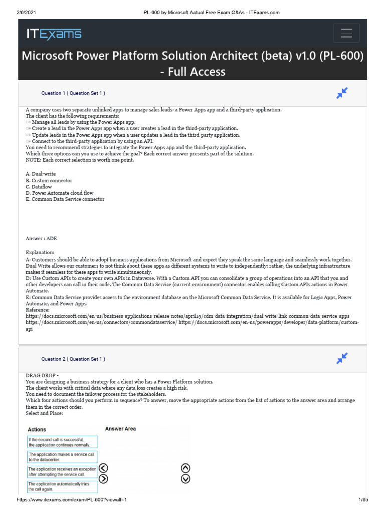Microsoft PL-600 Exam Q&A Guide | PDF | Mobile App | Recruitment