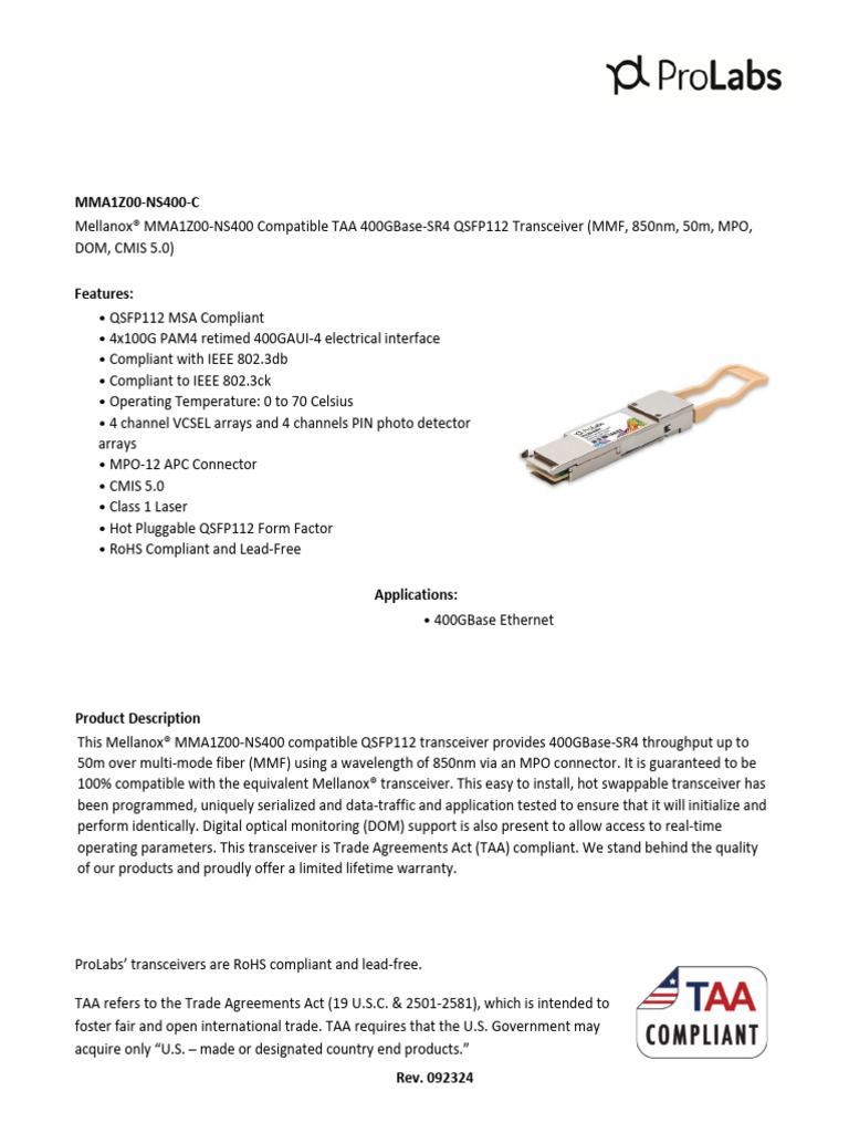 MMA1Z00-NS400-C Datasheets EN | PDF | Decibel | Electronics