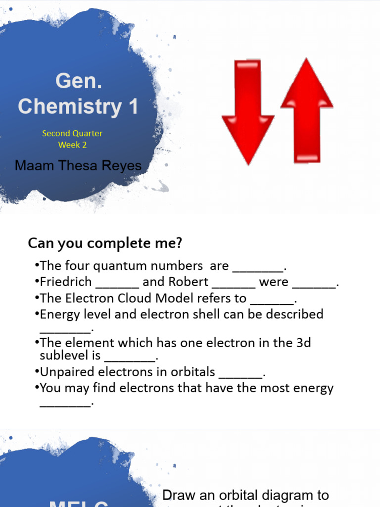 Chem1 Q2 - Week 2 Slides | PDF | Atomic Orbital | Electron Configuration