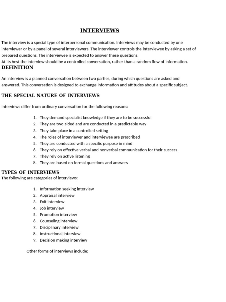 Interviews | PDF | Job Interview | Interview