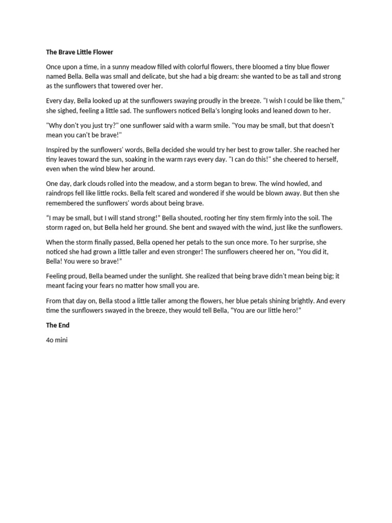 Brave Little Flower and Friends' Adventures | PDF | Art | Poetry