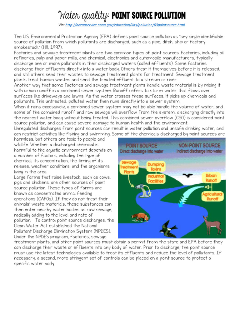 Sources of Polllution Point Source Vs Non Point Source | PDF | Combined ...