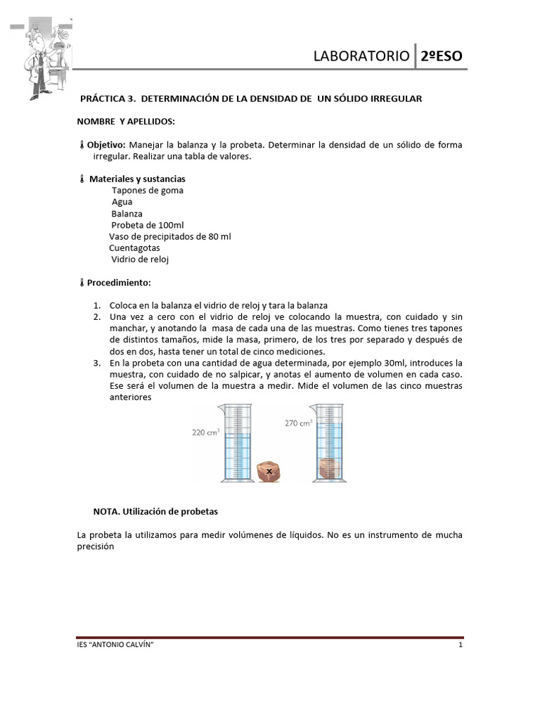 Determinación Densidad Sólido Irregular | PDF | Densidad | Volumen