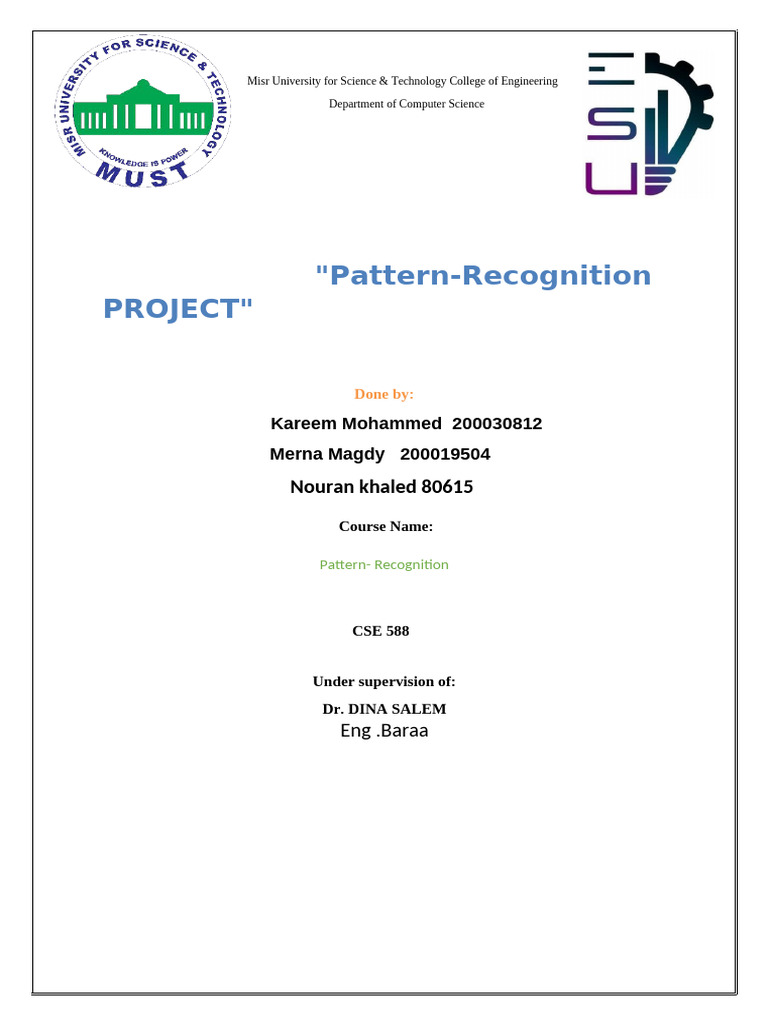 Pattern Recognition Project Overview | PDF