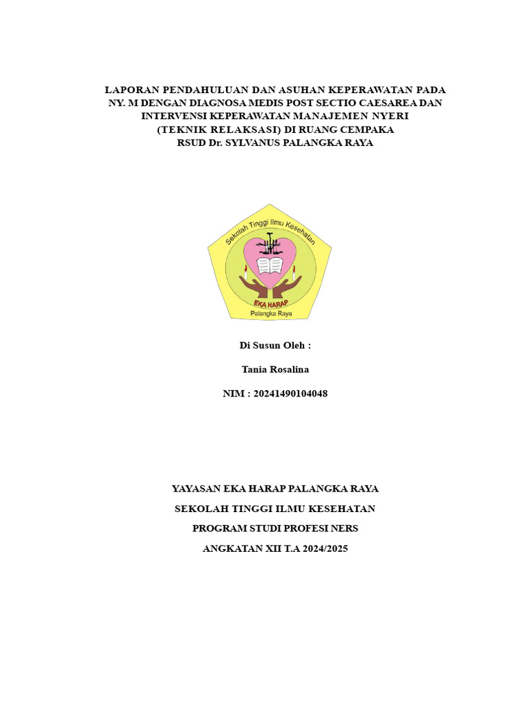 LP Tania Rosalina Gangguan Rasa Aman Dan Nyaman Ny. M Di Ruang Cempaka | PDF