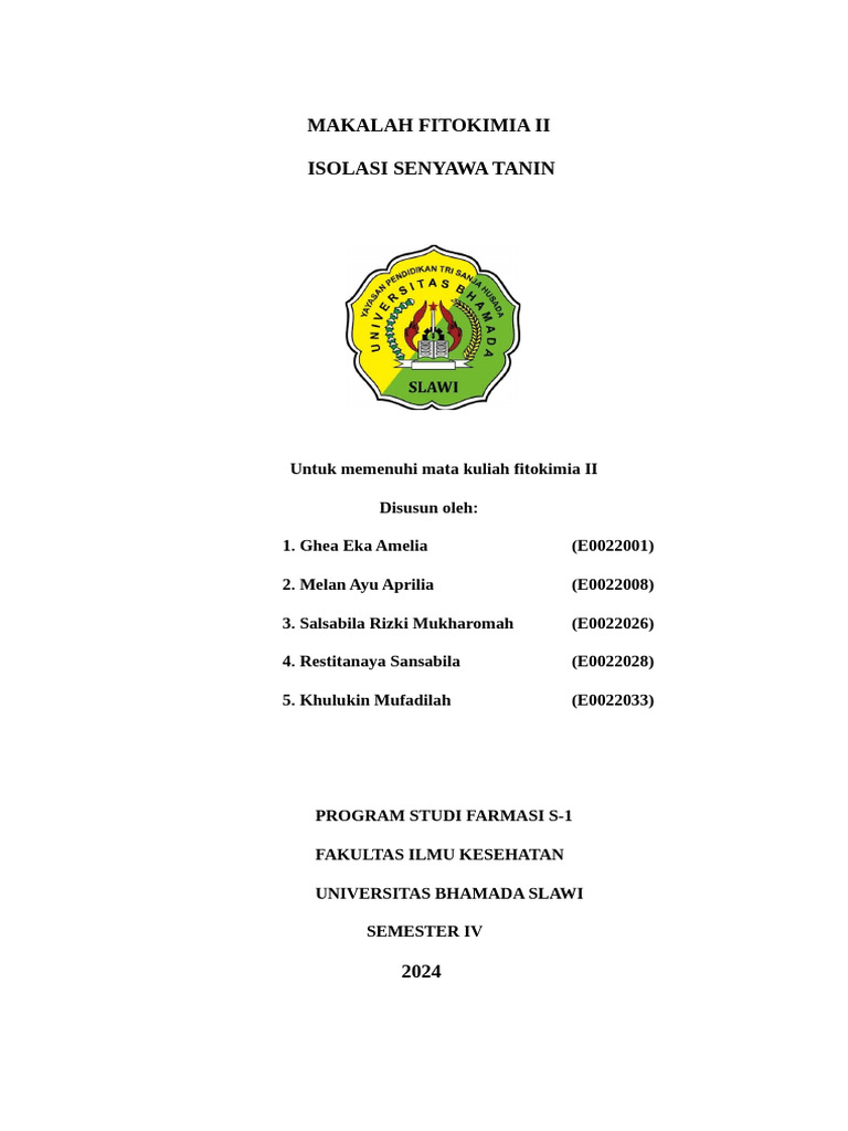 Isolasi Senyawa Tanin dari Daun Teh | PDF | Sains & Matematika