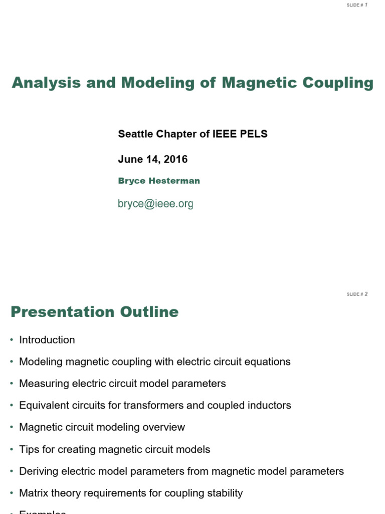 Magnetic Coupling Analysis Techniques | PDF | Inductance | Electrical ...