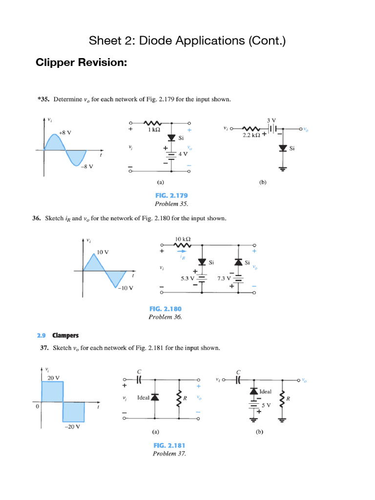 Sheet 2 - Diode Applications (Cont.) | PDF